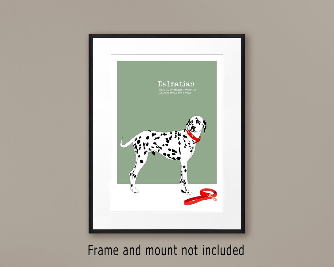 Dalmatian Dog Print Dalmatian Dog Illustration Dalmatian - Etsy UK