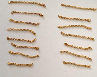 3 Feet Shiny Gold Plated Brass Extension Chains Waved Oval - Etsy