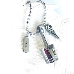 Piston Urn Necklace Diesel Mechanic Urn Personalized Memorial Jewerly ...