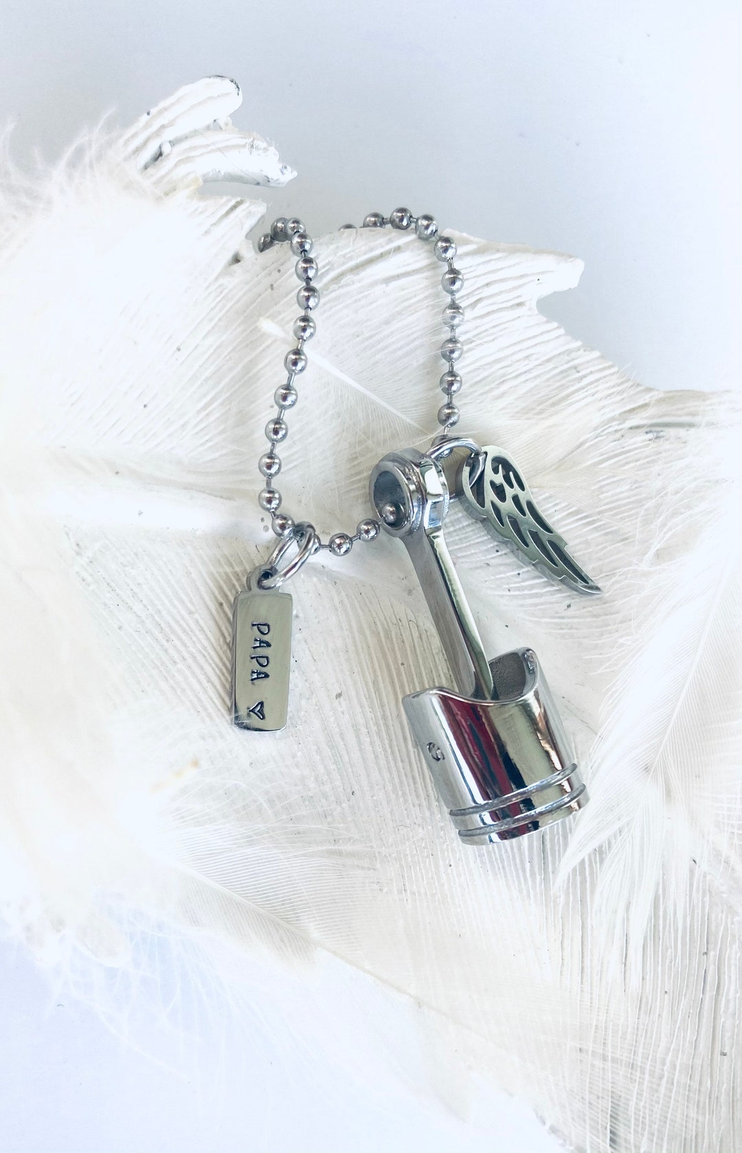 Piston Urn Necklace Diesel Mechanic Urn Personalized Memorial Jewerly ...