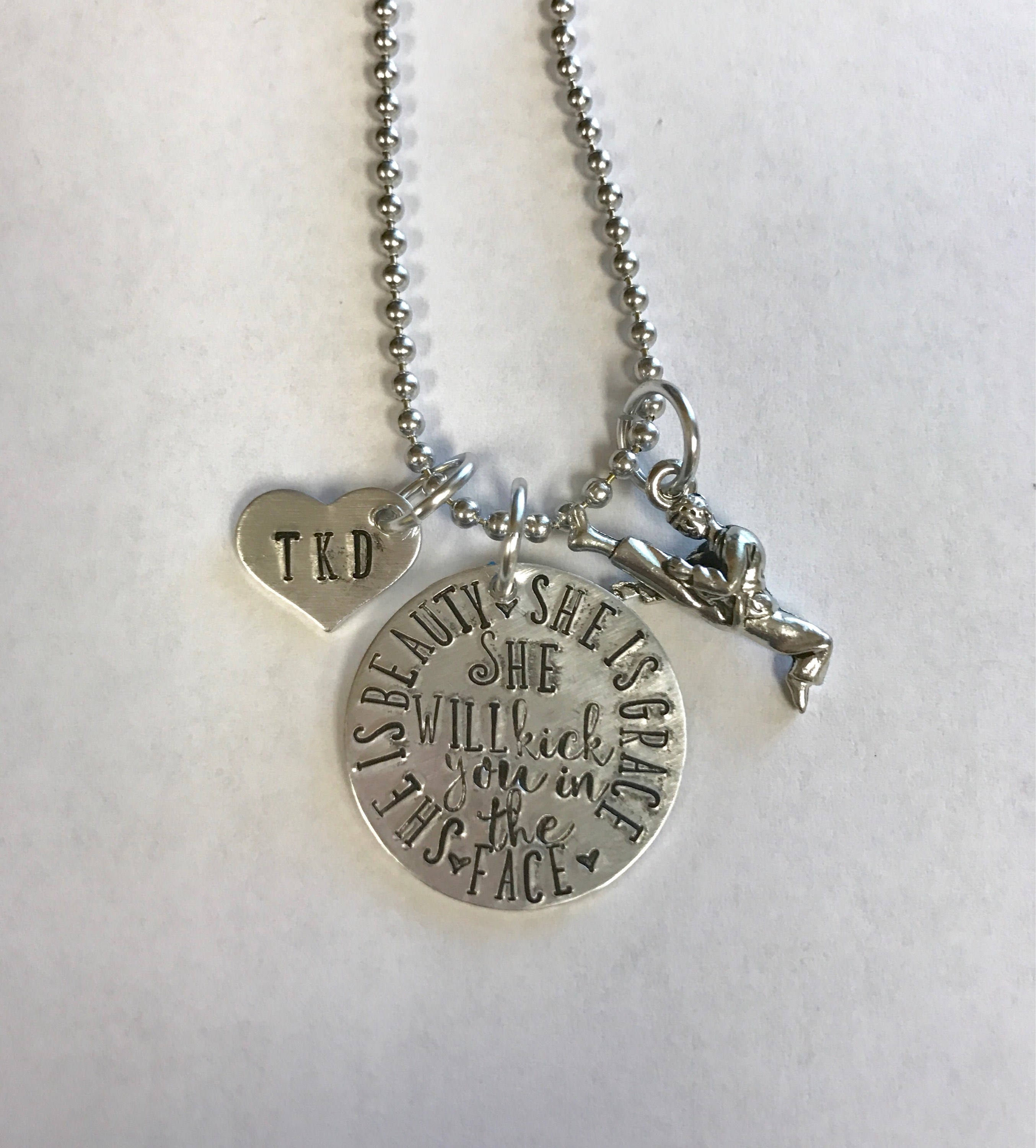 TKD Necklace TKD Black Belt TKD Gift for Girl - Etsy