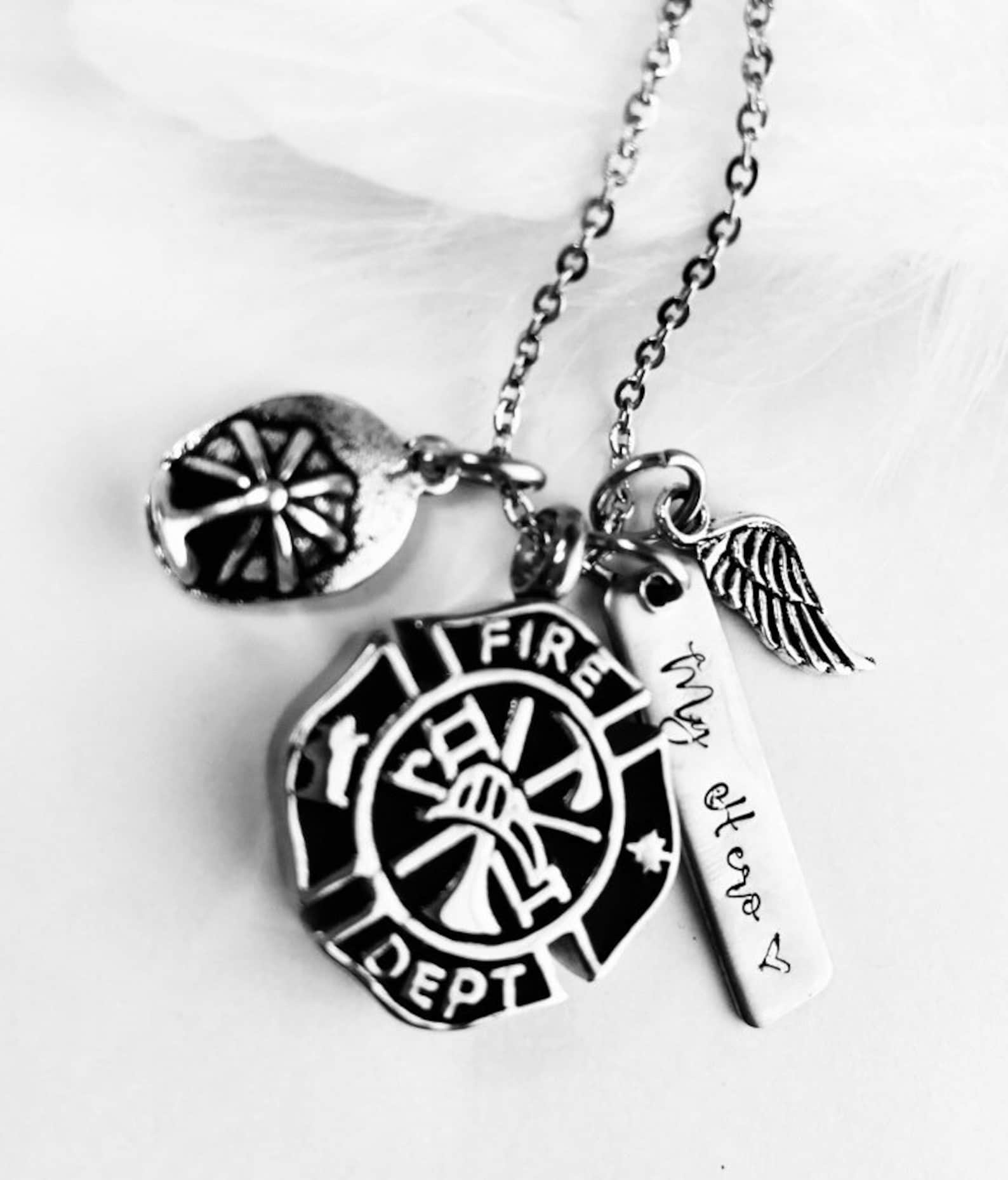 Fallen Firefighter Firemens Urn Pendant Firemens Memorial - Etsy