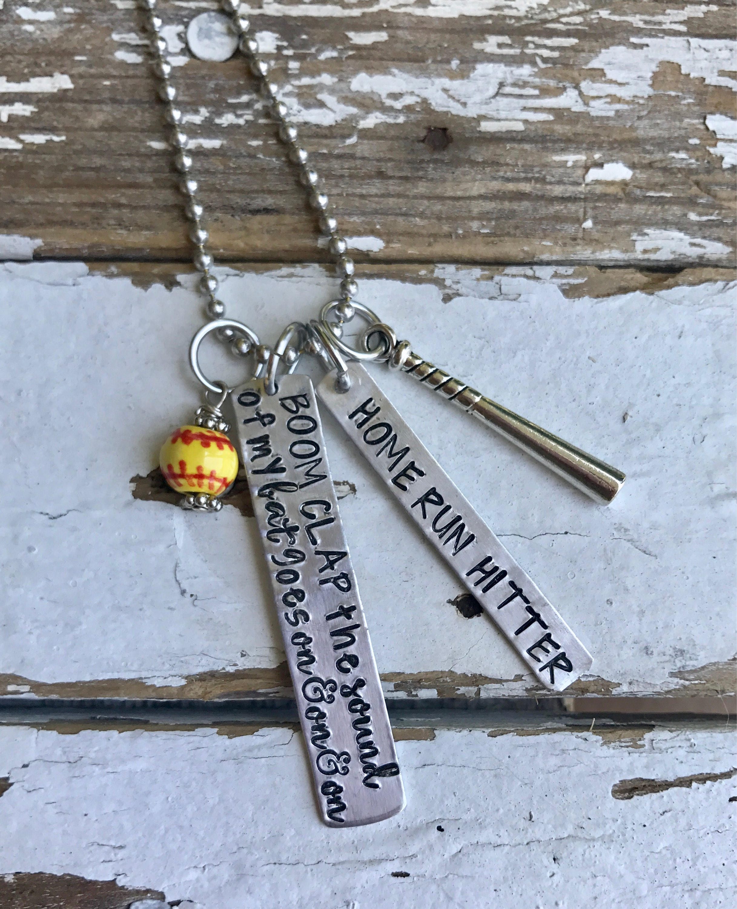 Homerun Hitter Necklace Softball Necklace Hand Stamped | Etsy