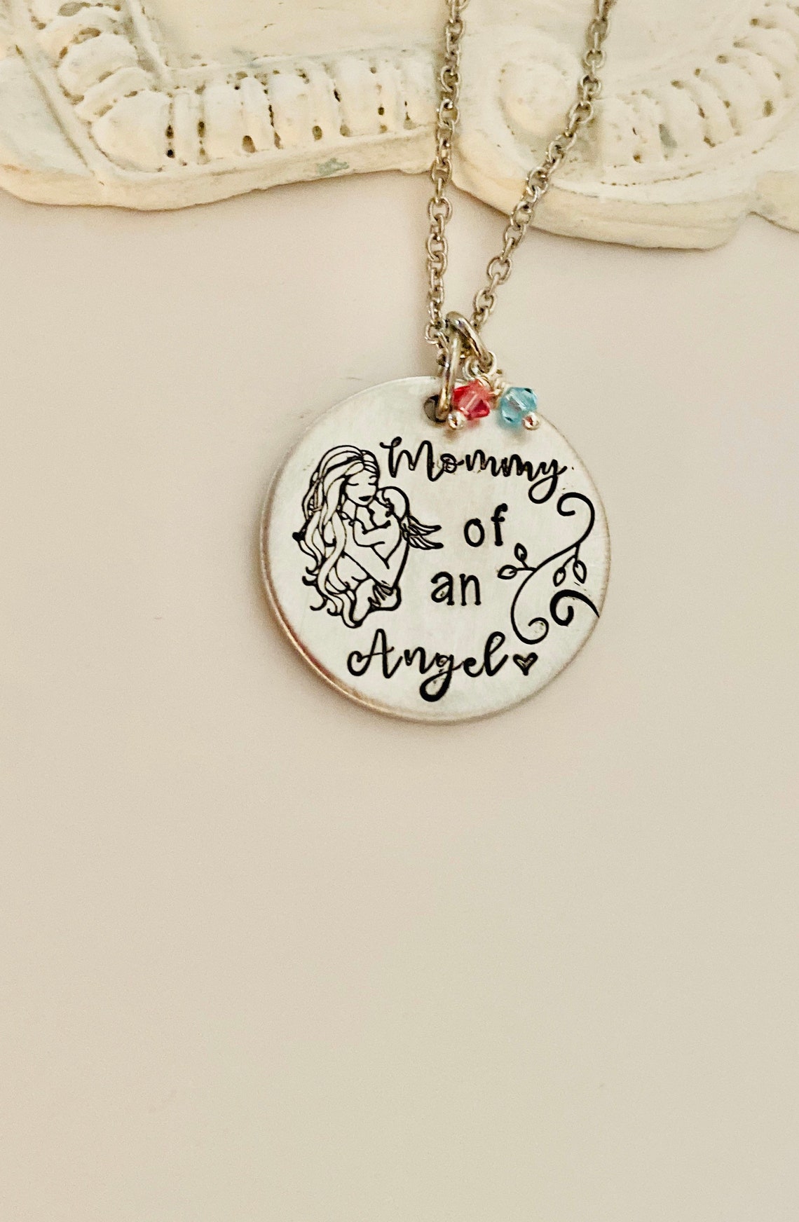 Mommy of an Angel Necklace Born Into Heaven Angel Baby Gift - Etsy