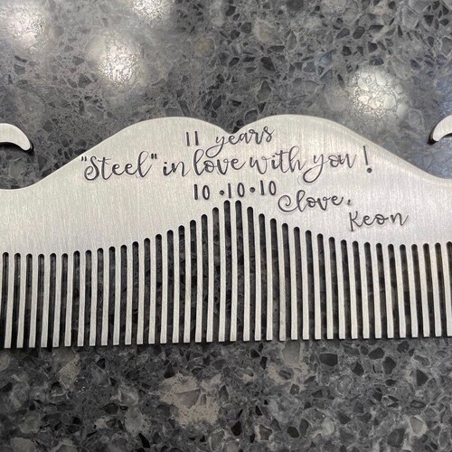 Custom Mustache Comb Stainless Steel Anniversary Gift Hand - Etsy