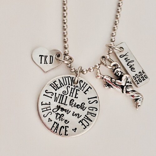 TKD Necklace TKD Black Belt TKD Gift for Girl - Etsy