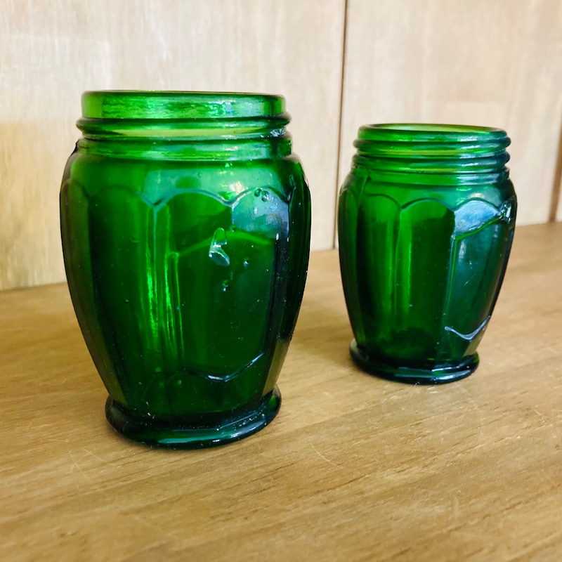 Green Glass Jar - Etsy UK