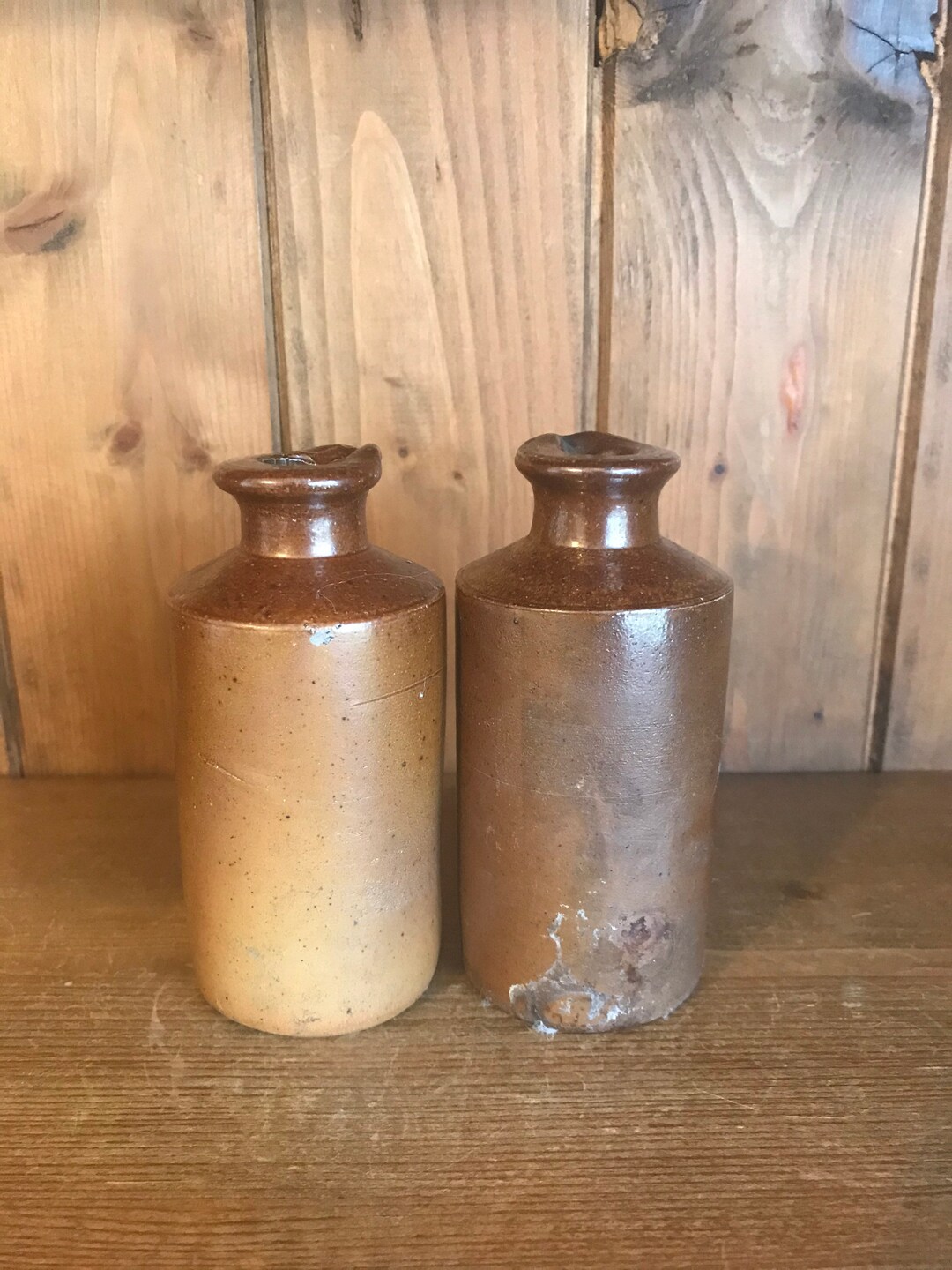 Lovely Vintage Pair of Victorian Salt Glazed Stoneware Bottles - Etsy