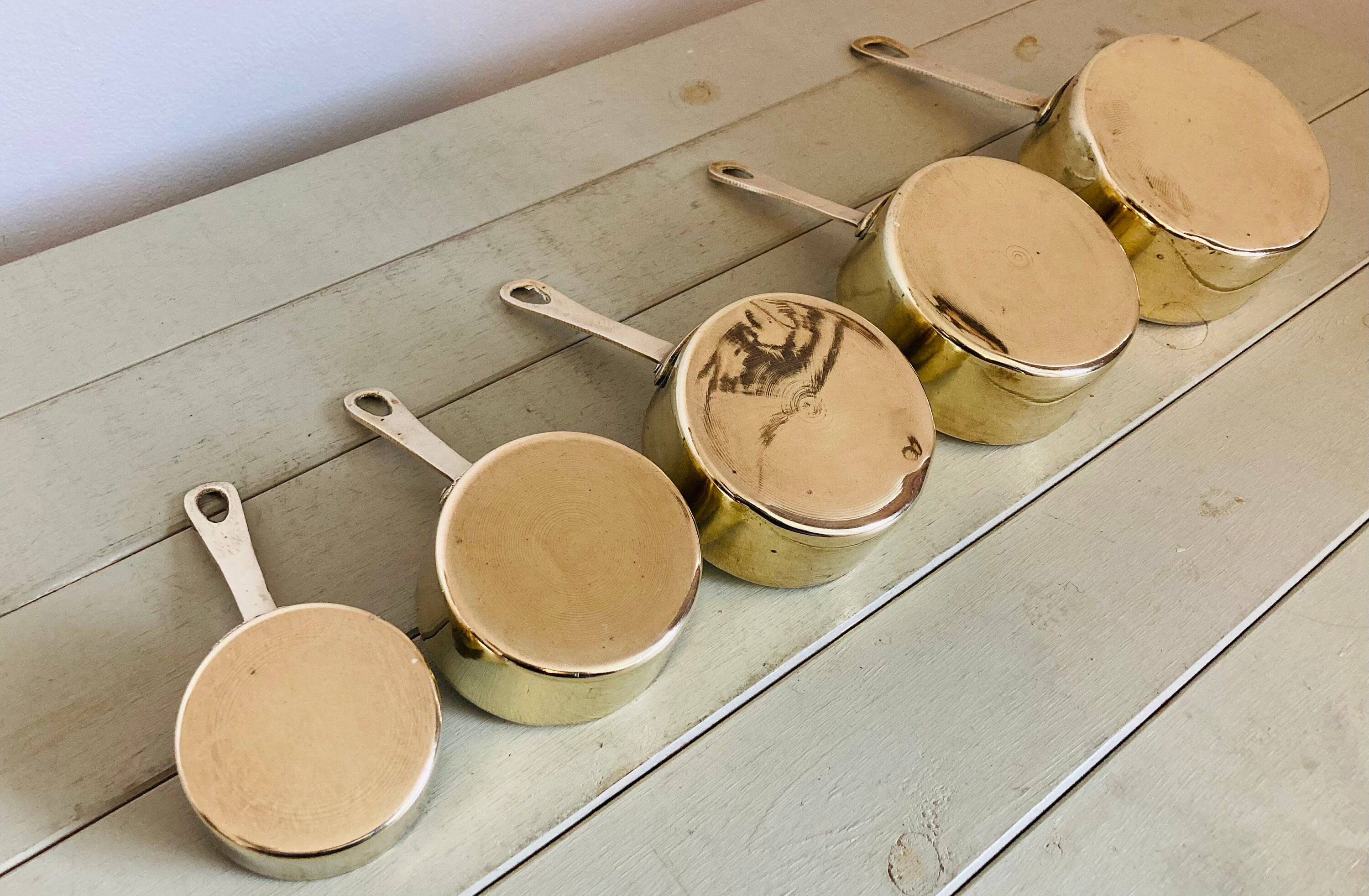 Lovely Vintage Set of Miniature Graduated Brass Pans - Etsy