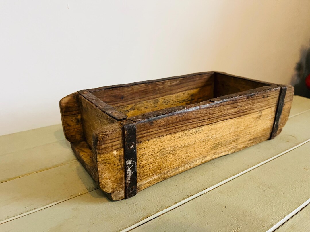 Lovely Rustic Wooden Brick Storage Box - Etsy