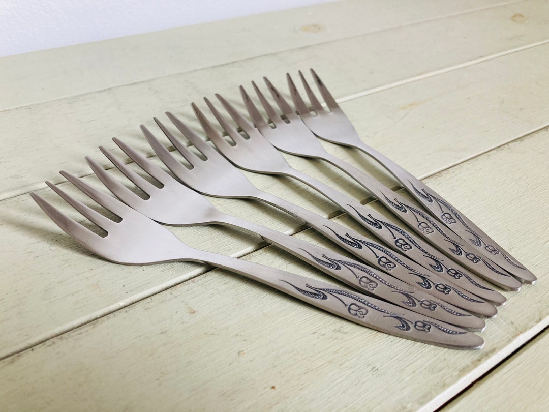 Lovely Vintage Set of 6 Stainless Steel Pastry Forks - Etsy