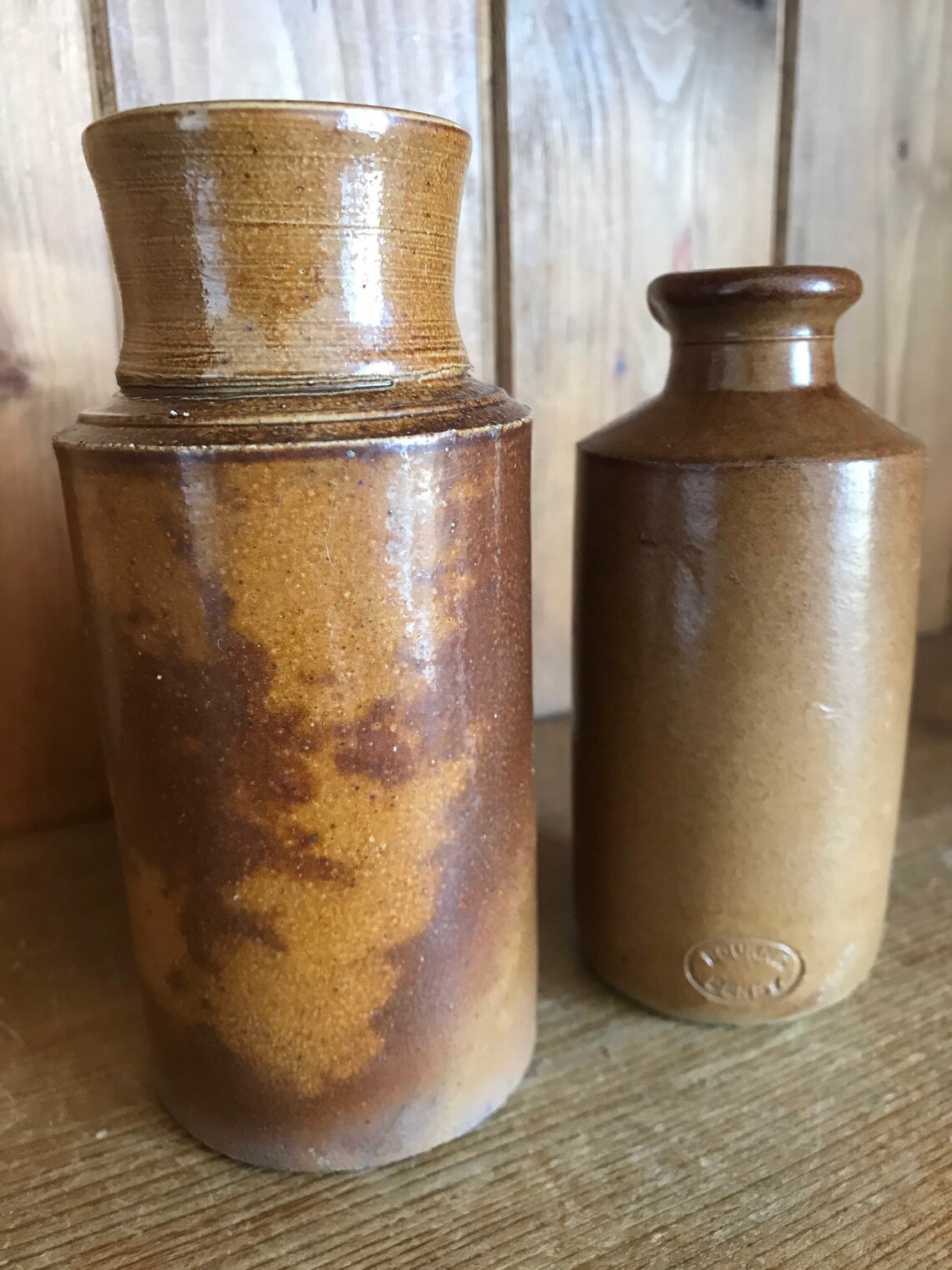 Lovely Vintage Pair of Victorian Salt Glazed Stoneware Bottles - Etsy