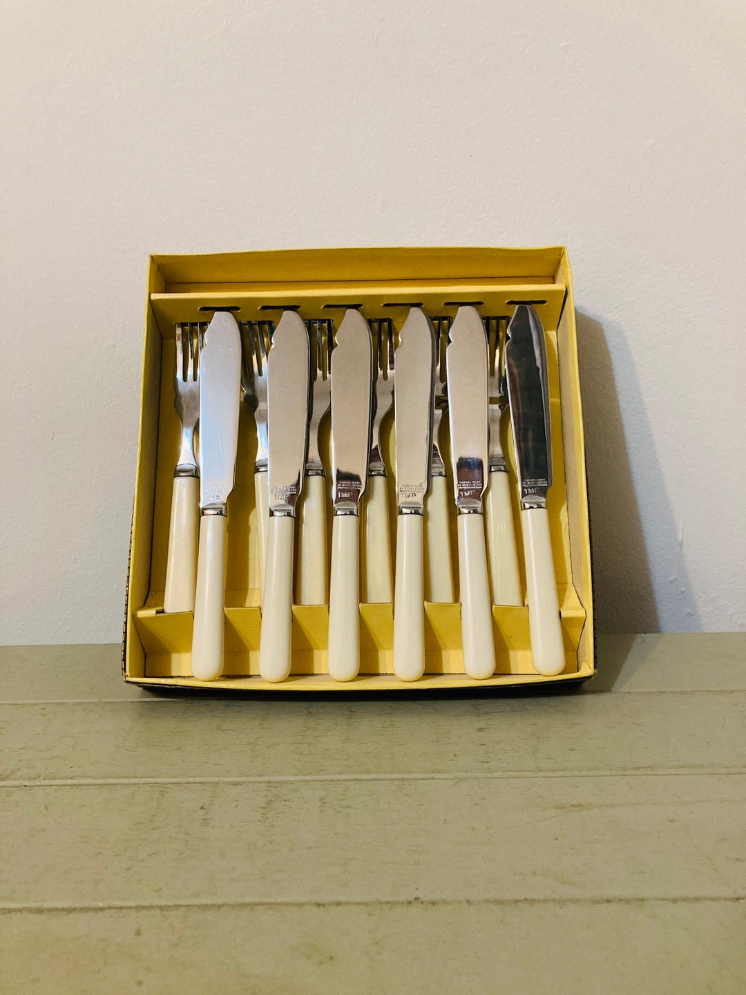 Lovely Vintage Set of 6 Chrome Plated Fish Cutlery Set - Etsy