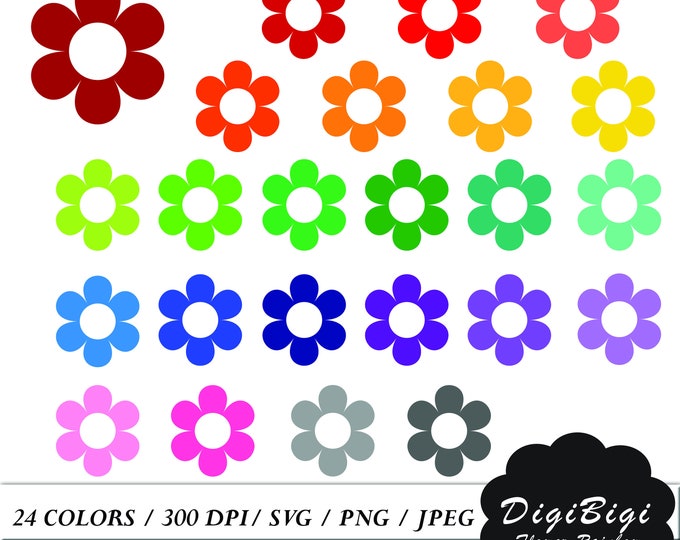 Flower clipart FLOWER FRIENDS Digital paper and clip art set Flower ...