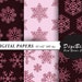 Pink Snowflake Digital Paper, Christmas Digital Paper, Snowflake ...