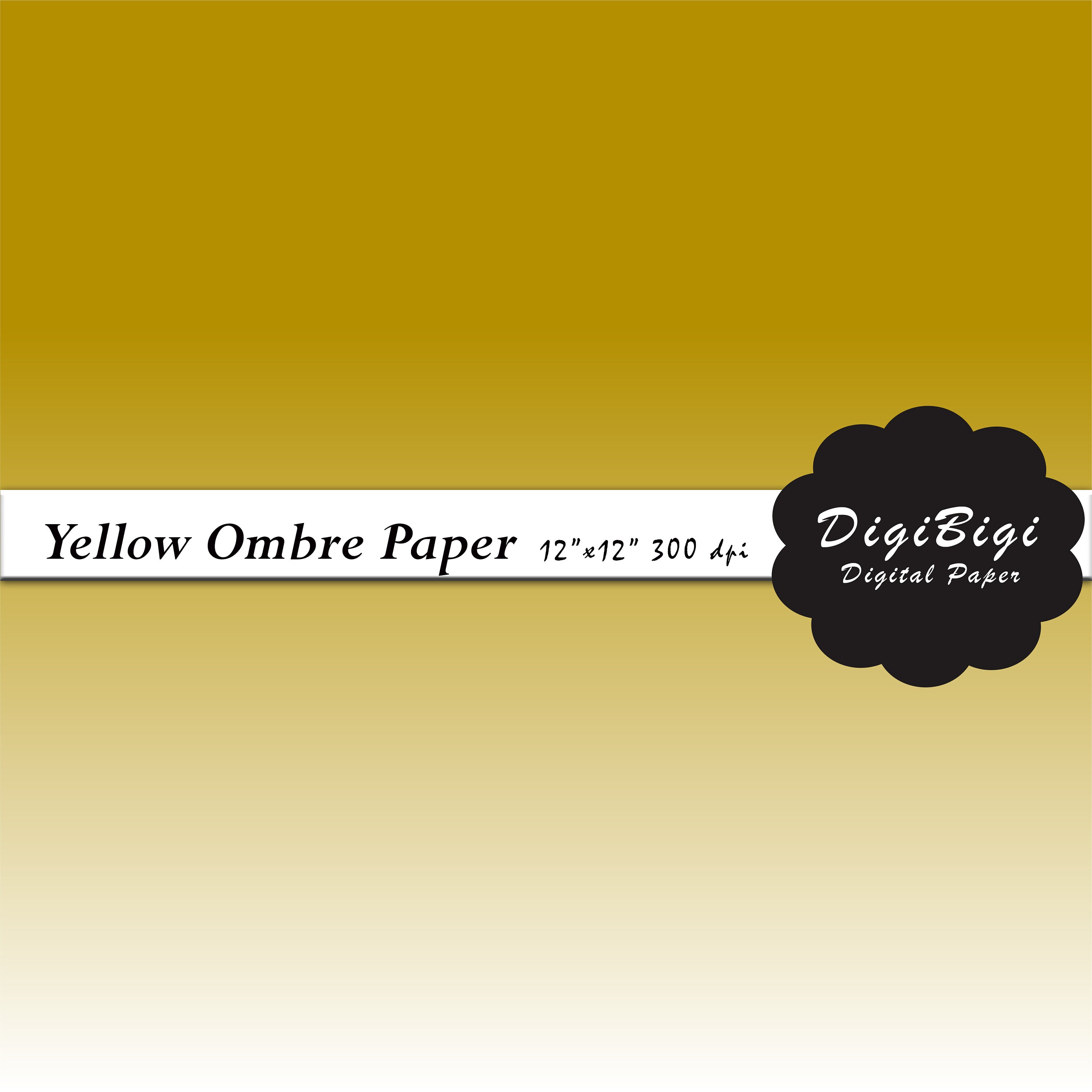 Yellow Ombre Digital Paper, Yellow Digital Paper, 12 X 12, Ombre ...