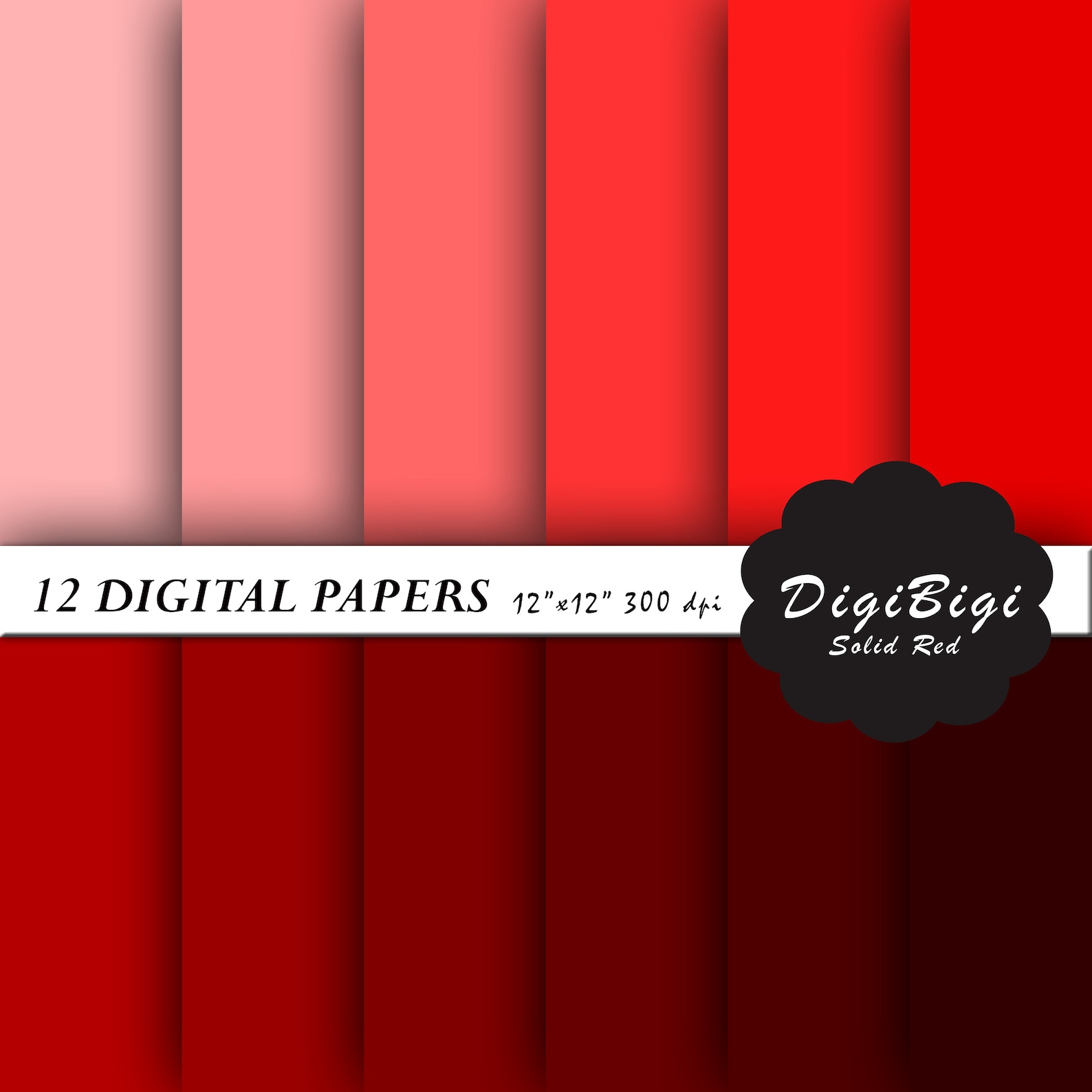 Red Digital Paper, 12 X 12, Solid Red Color, Solid Red Paper, Instant ...