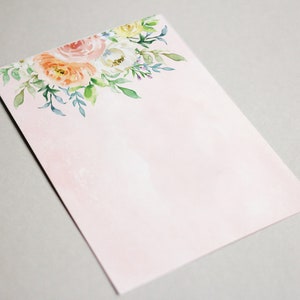 Pink Writing Paper, Pink Floral Letter Paper, Floral Stationery, Roses ...
