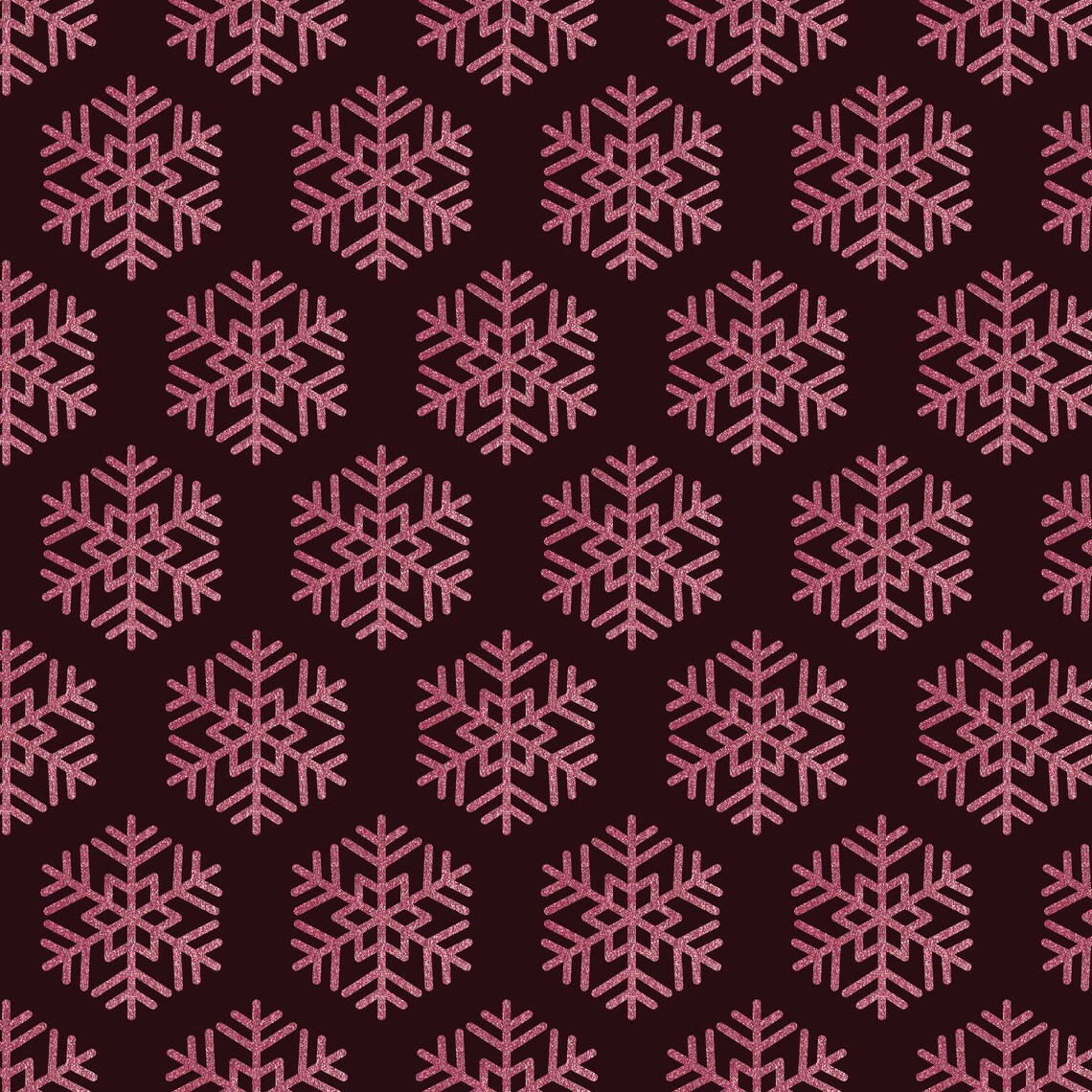 Pink Snowflake Digital Paper, Christmas Digital Paper, Snowflake ...