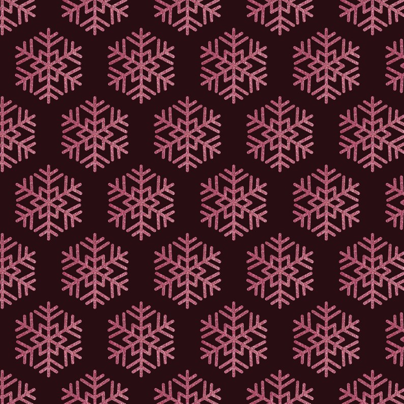 Pink Snowflake Digital Paper, Christmas Digital Paper, Snowflake ...