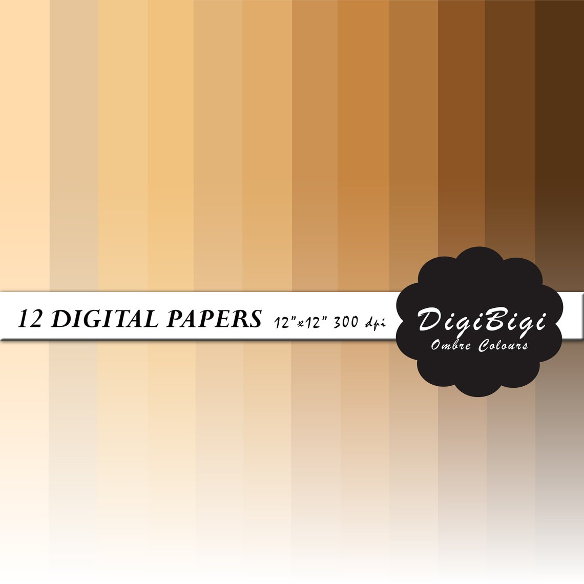Brown Digital Paper, Brown Ombre Digital Paper, 12 X 12, Nude Paper ...