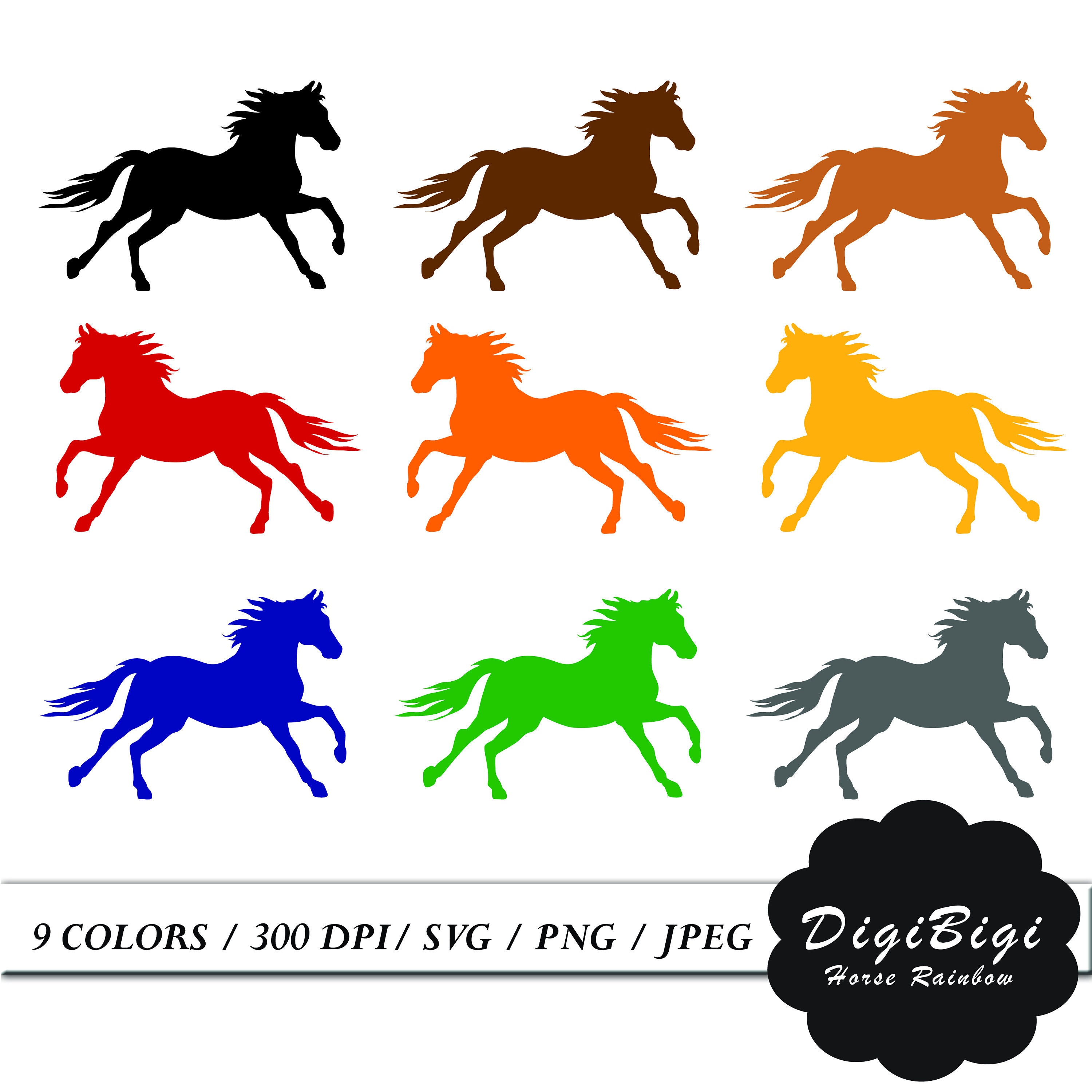 Horse SVG, Horse Clipart, Horse Printable Stickers, Horse Svg Stickers ...