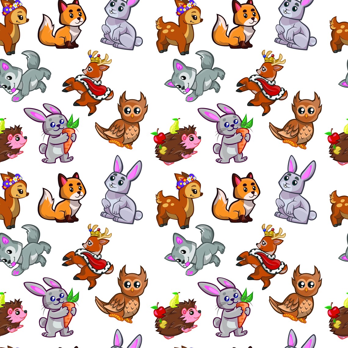 Baby Animals Digital Paper, Cute Animals Digital Paper, Kids Digital ...