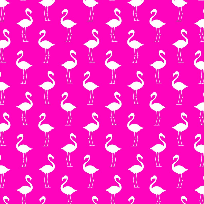 Flamingo Digital Paper, Flamingo Pattern Paper, White Flamingo Digital ...