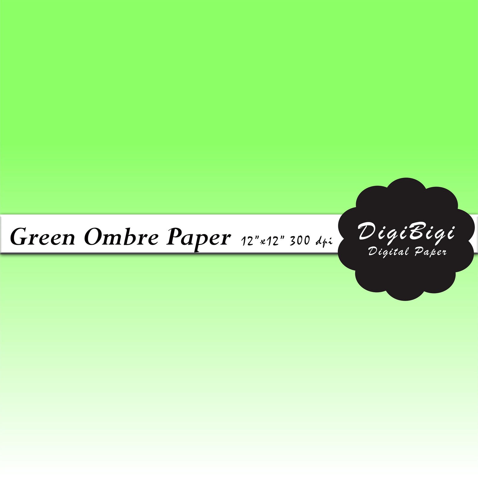 Green Ombre Digital Paper, Green Digital Paper, 12 X 12, Ombre Digital ...
