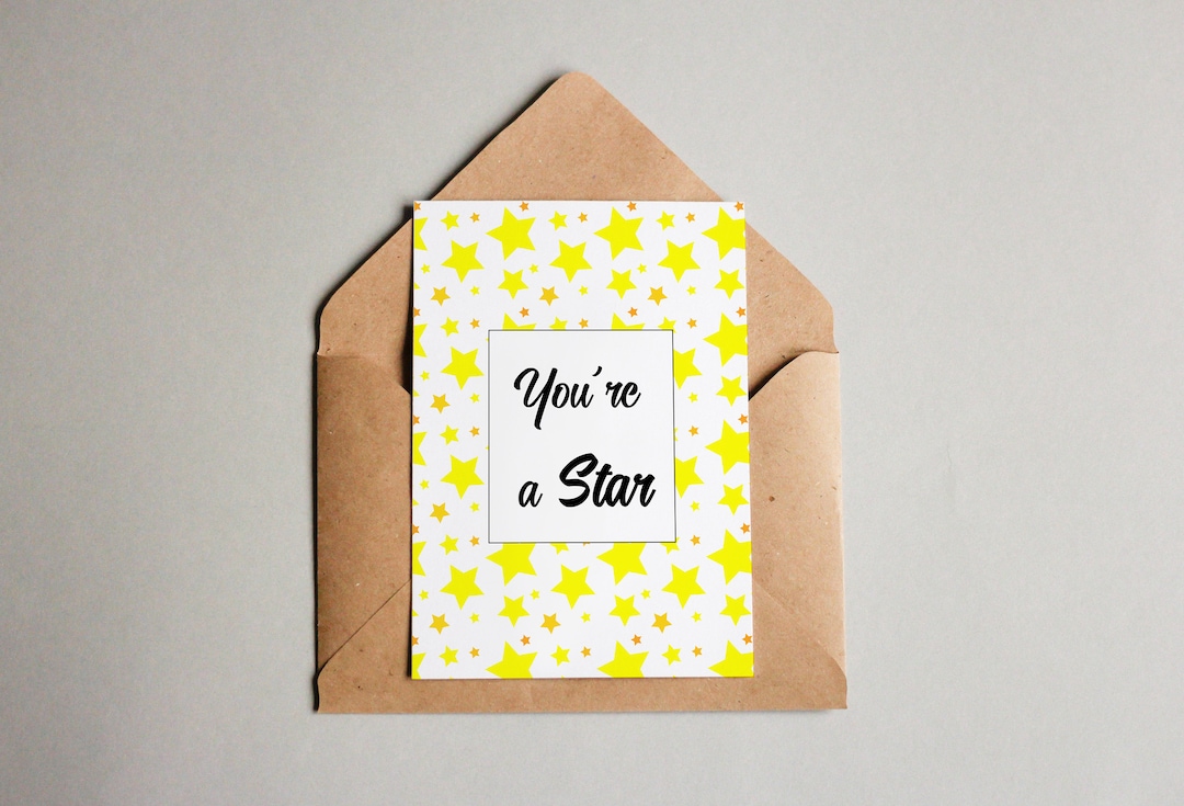 You Are a Star Card, Printable Congratulations Card, Well Done Card ...