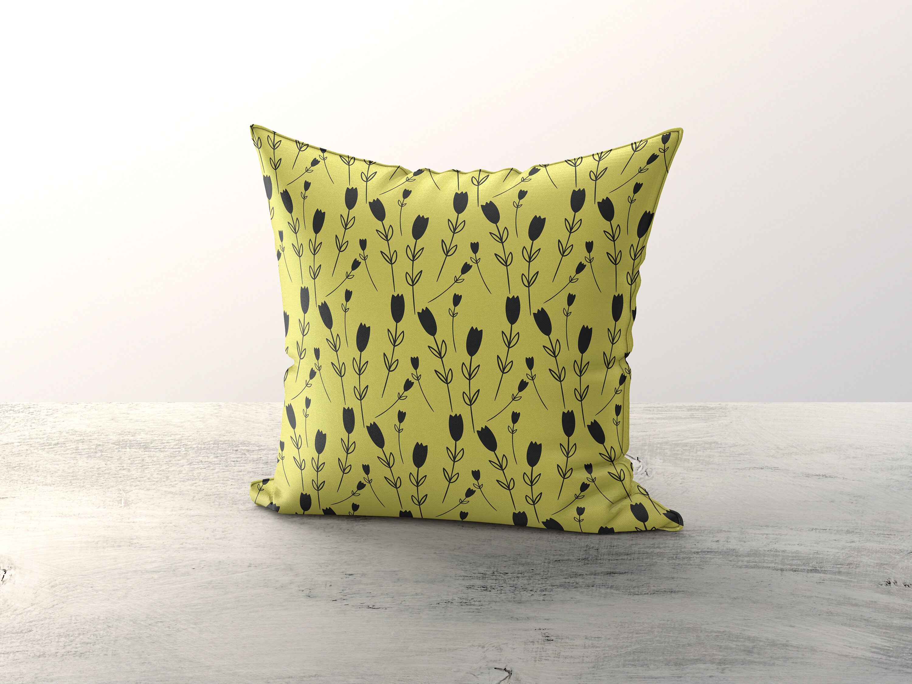 Doodle Flowers Digital Paper, Seamless Floral Digital Paper, Green ...