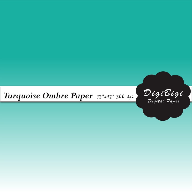 Turquoise Ombre Digital Paper: Teal Gradient Background (digital ...