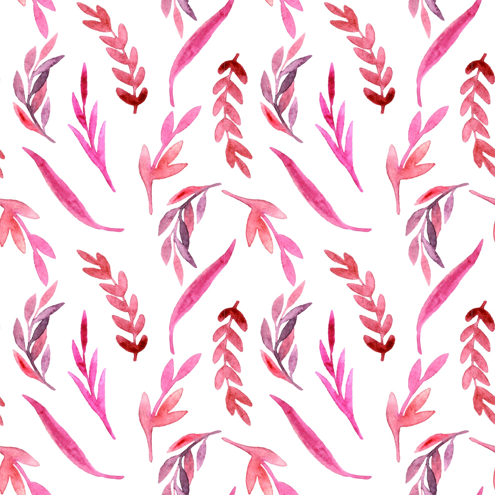 Watercolor Leaves Digital Paper, Seamless Leaves Digital Paper ...