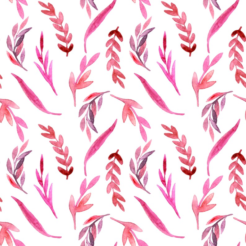 Watercolor Leaves Digital Paper, Seamless Leaves Digital Paper ...