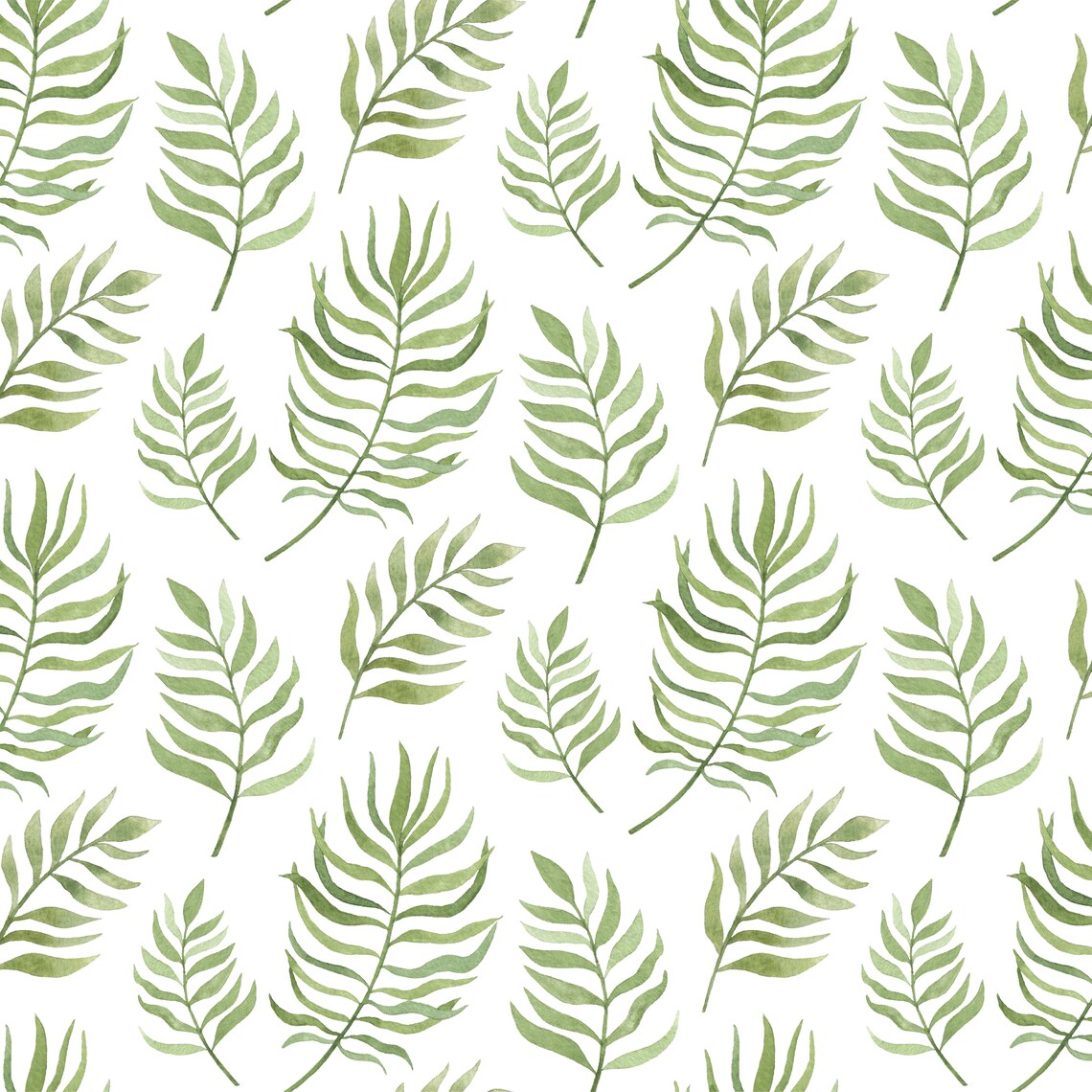 Watercolor Greenery Digital Paper, Seamless Tropical Digital Paper ...