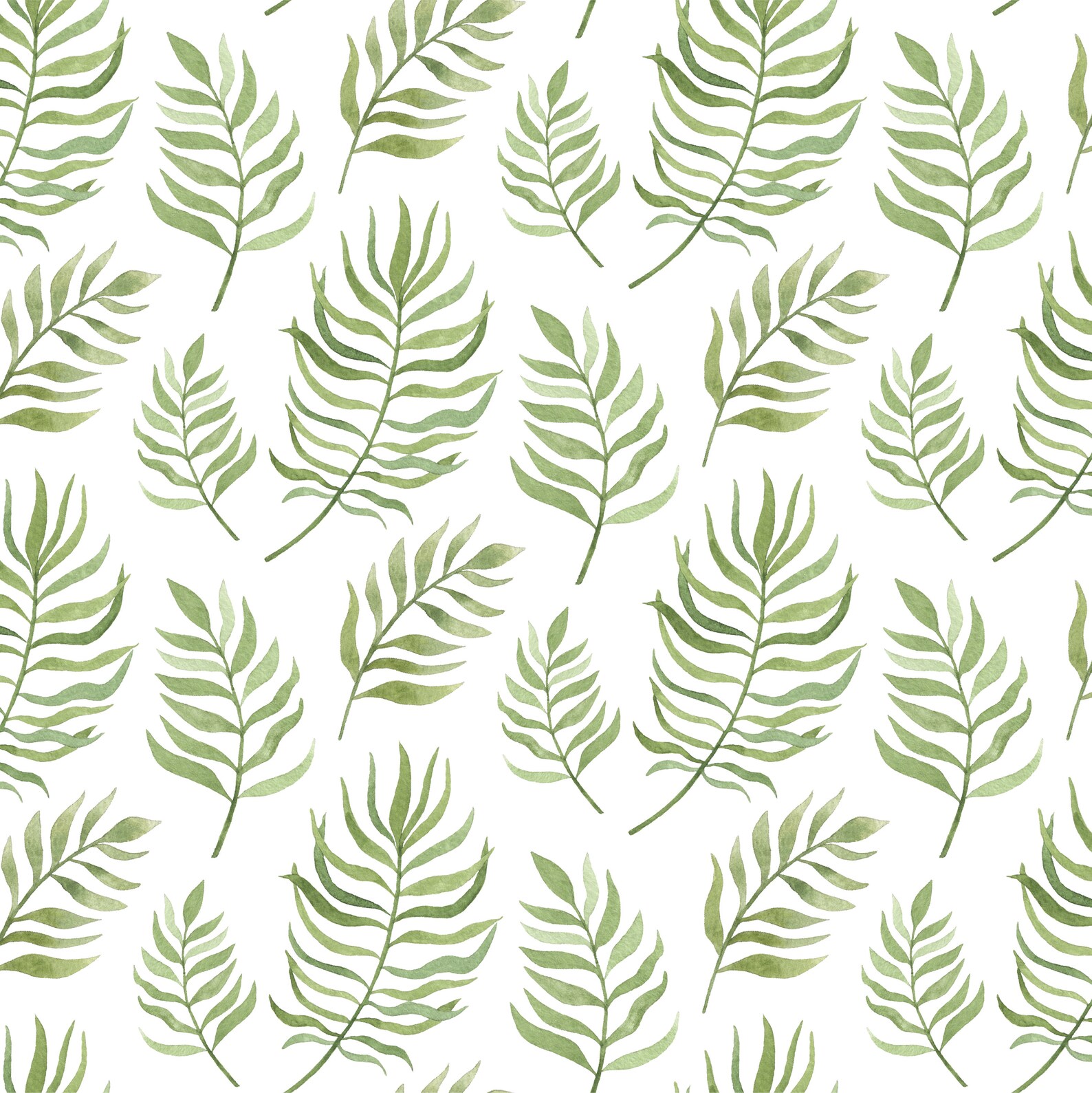 Watercolor Greenery Digital Paper, Seamless Tropical Digital Paper ...