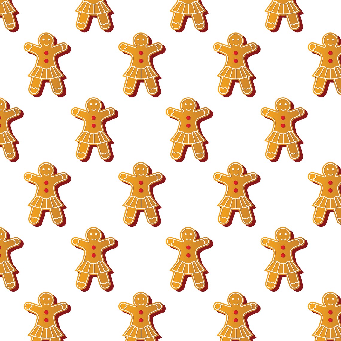 Gingerbread Digital Paper, Christmas Digital Paper, Polka Dots Paper ...