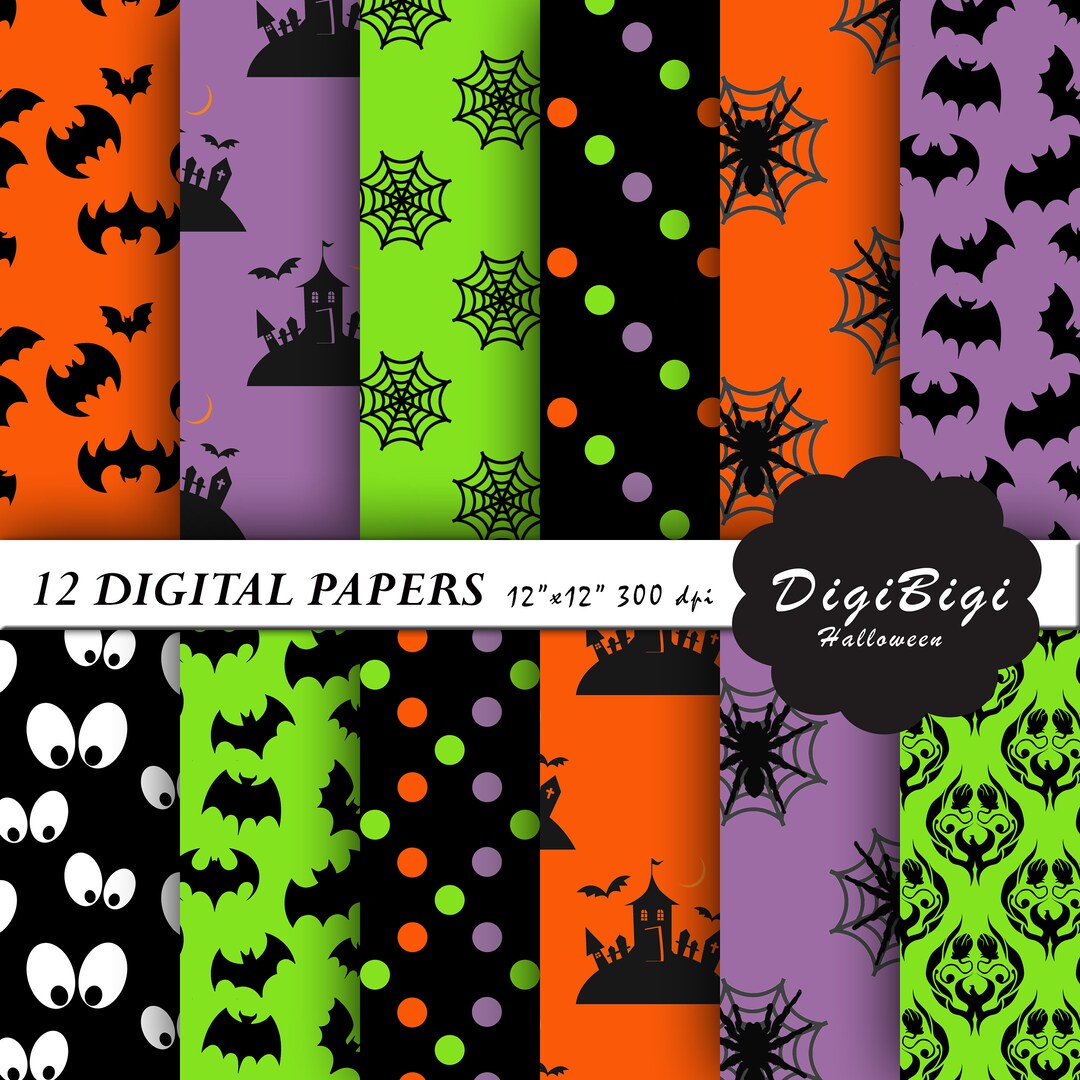 Halloween Digital Paper, Trick or Treat Paper, Halloween Patterns ...