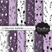 Purple Floral Digital Paper, Seamless Floral Digital Paper, Doodle ...