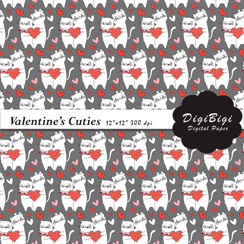 Valentines Digital Paper, Seamless Valentines Digital Paper, Seamless ...