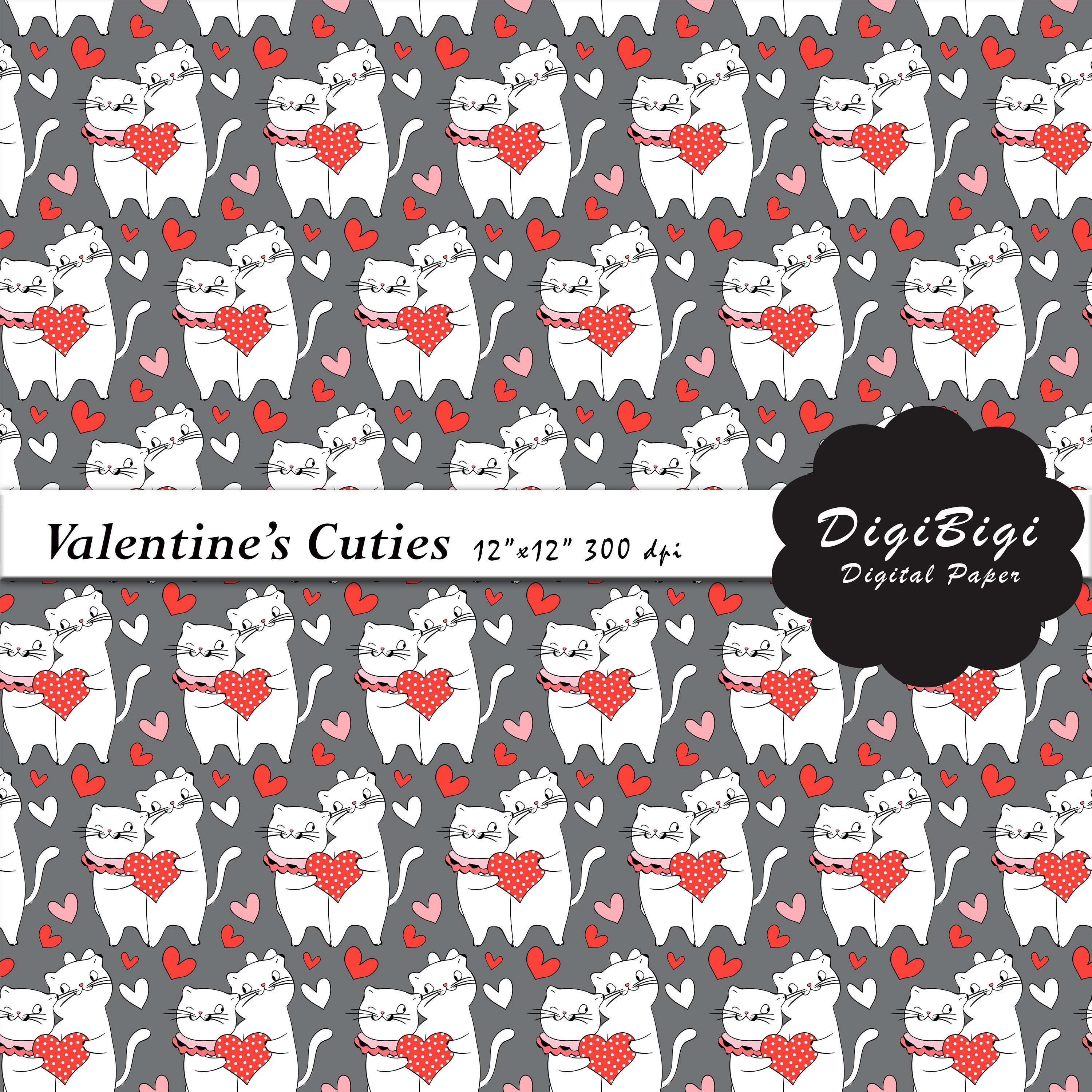 Valentines Digital Paper, Seamless Valentines Digital Paper, Seamless ...