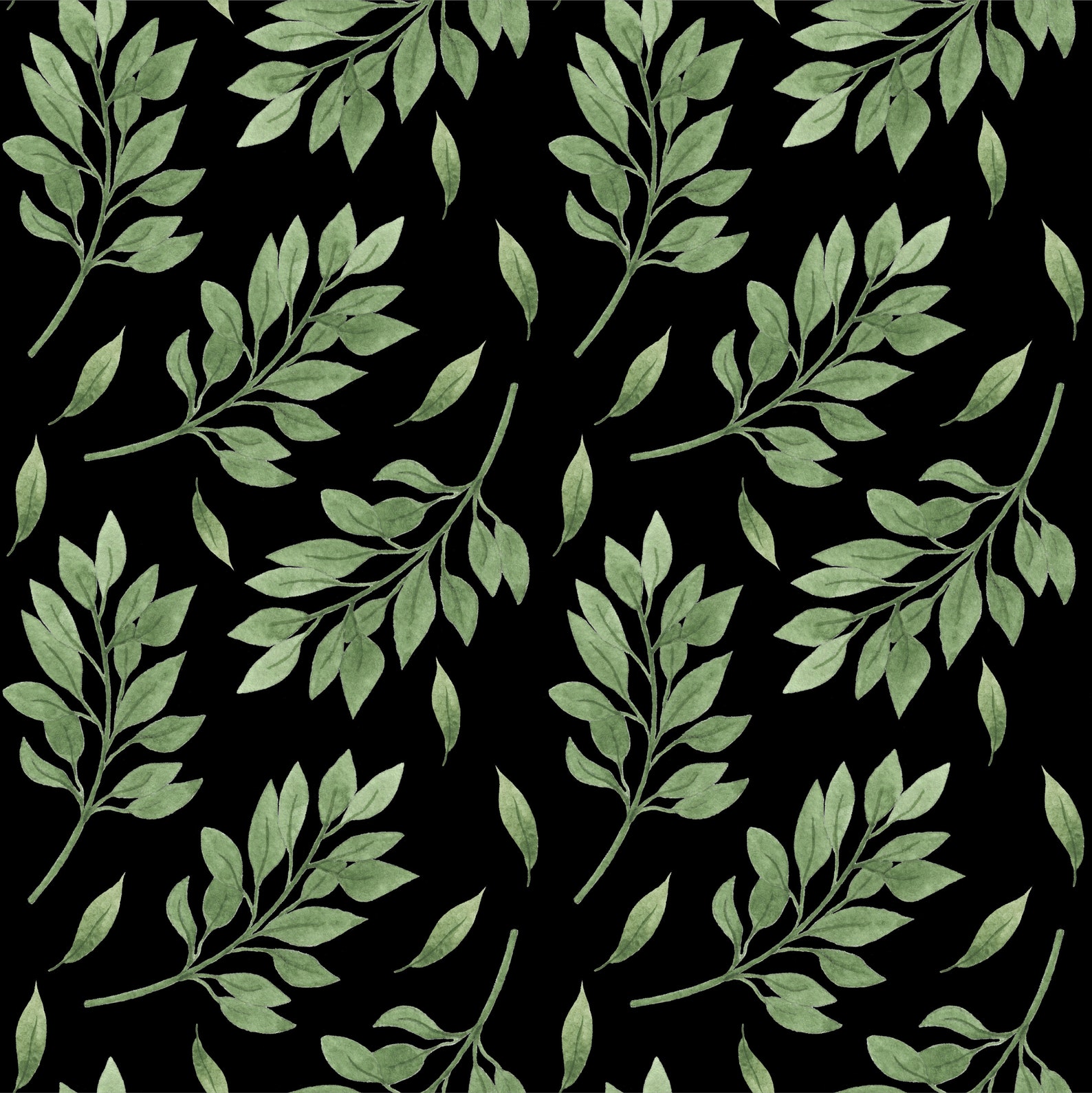 Watercolor Greenery Digital Paper, Seamless Tropical Digital Paper ...