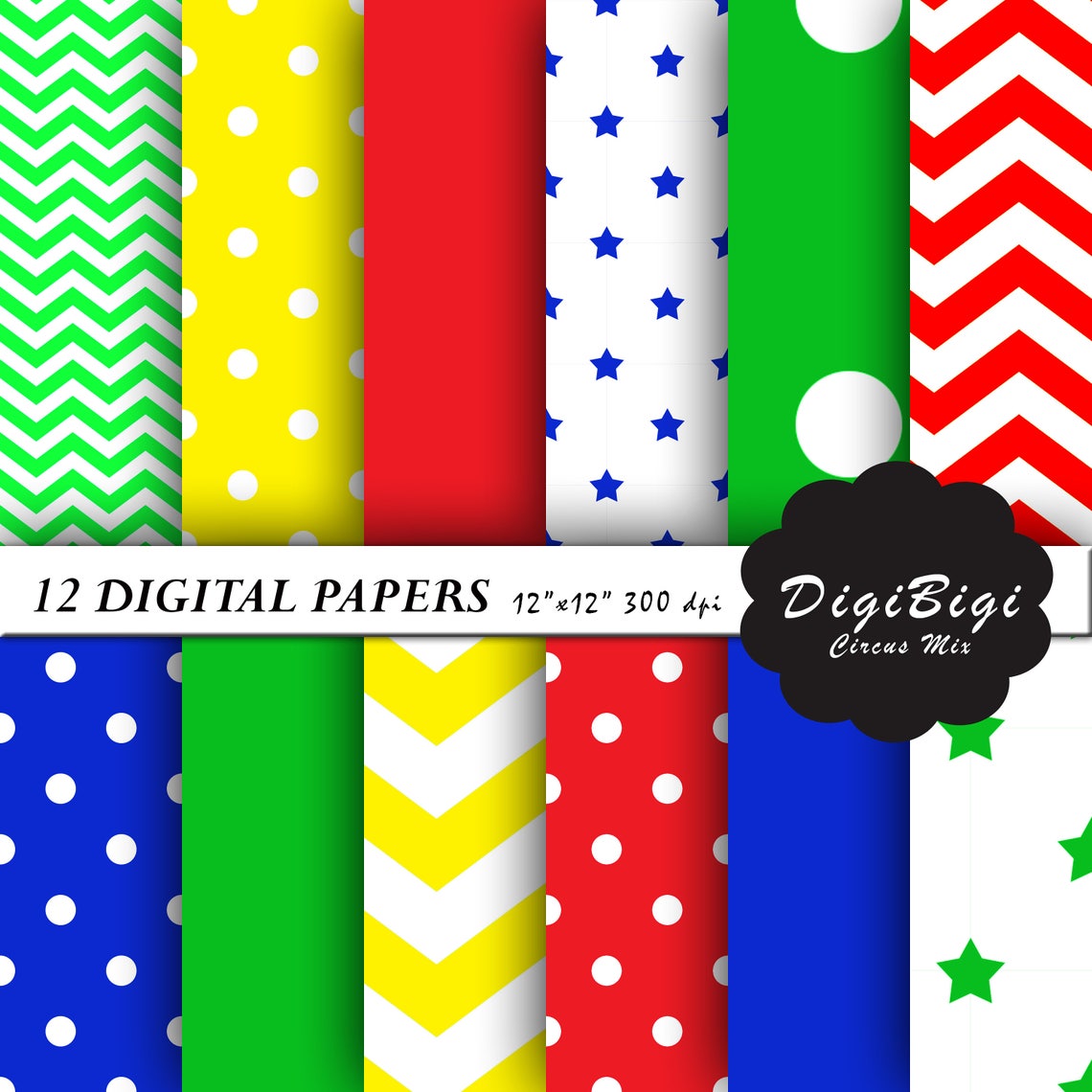Colorful Digital Paper, Fun Digital Paper, Bright Colors, Colorful ...
