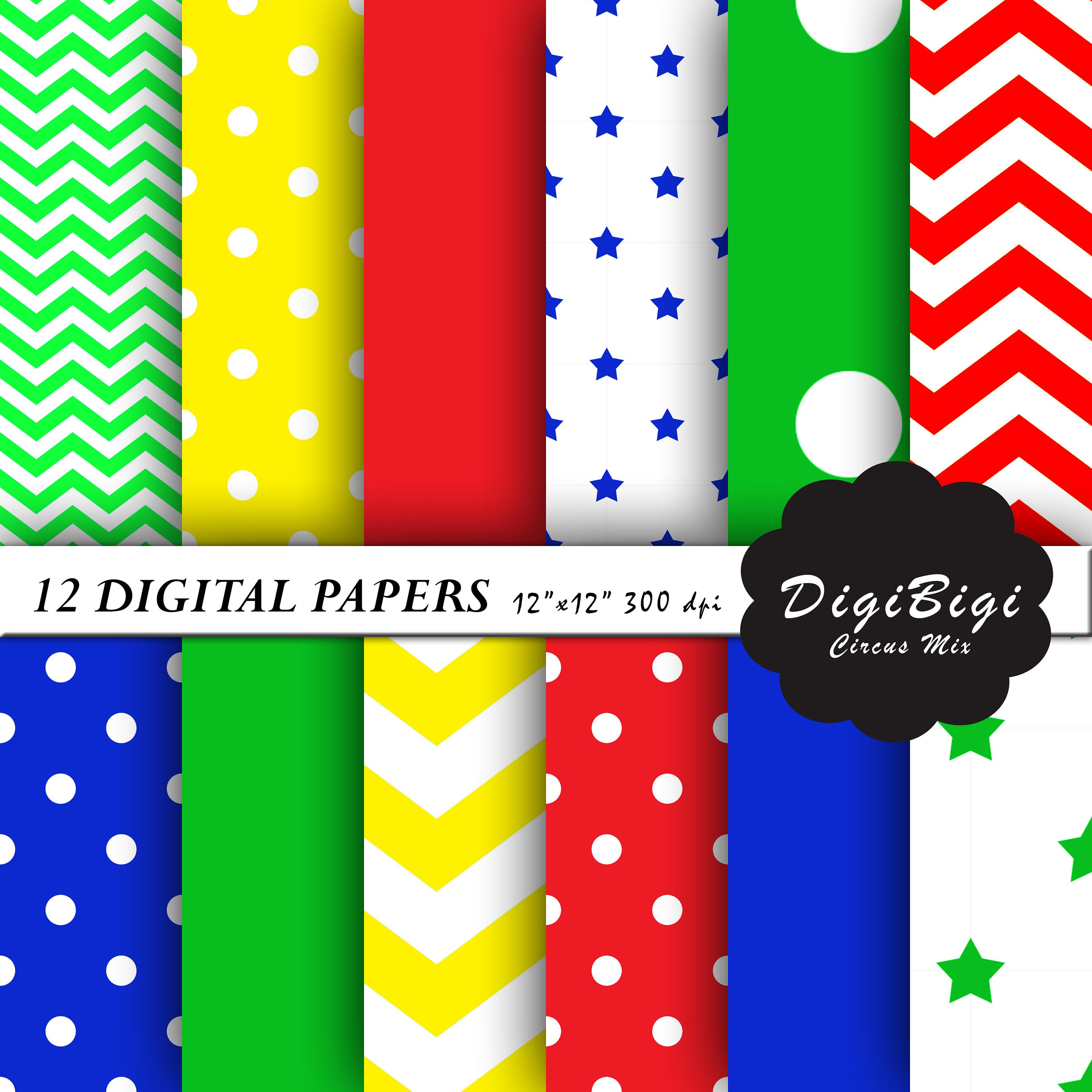 Colorful Digital Paper, Fun Digital Paper, Bright Colors, Colorful ...