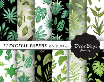 Tree Leaves Textures / Leaves Paper Pack / Leaves Scrapbook - Etsy