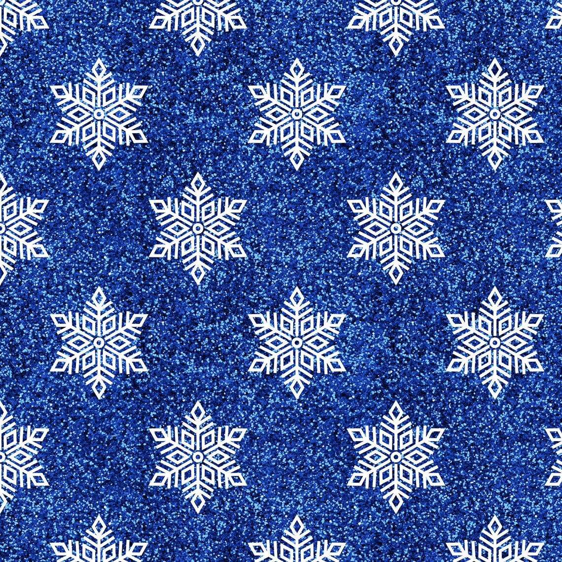 Blue Glitter Snowflakes Digital Paper: Christmas Scrapbook (digital ...