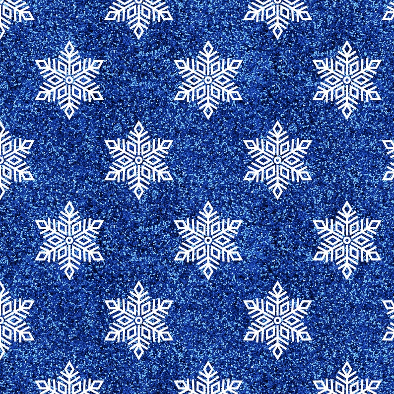 Blue Glitter Snowflakes Digital Paper: Christmas Scrapbook (digital ...