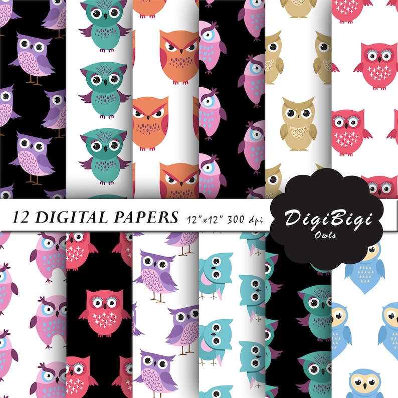 Owl Digital Paper, Owl Digital Paper, Owl Patterns, Owl Background ...