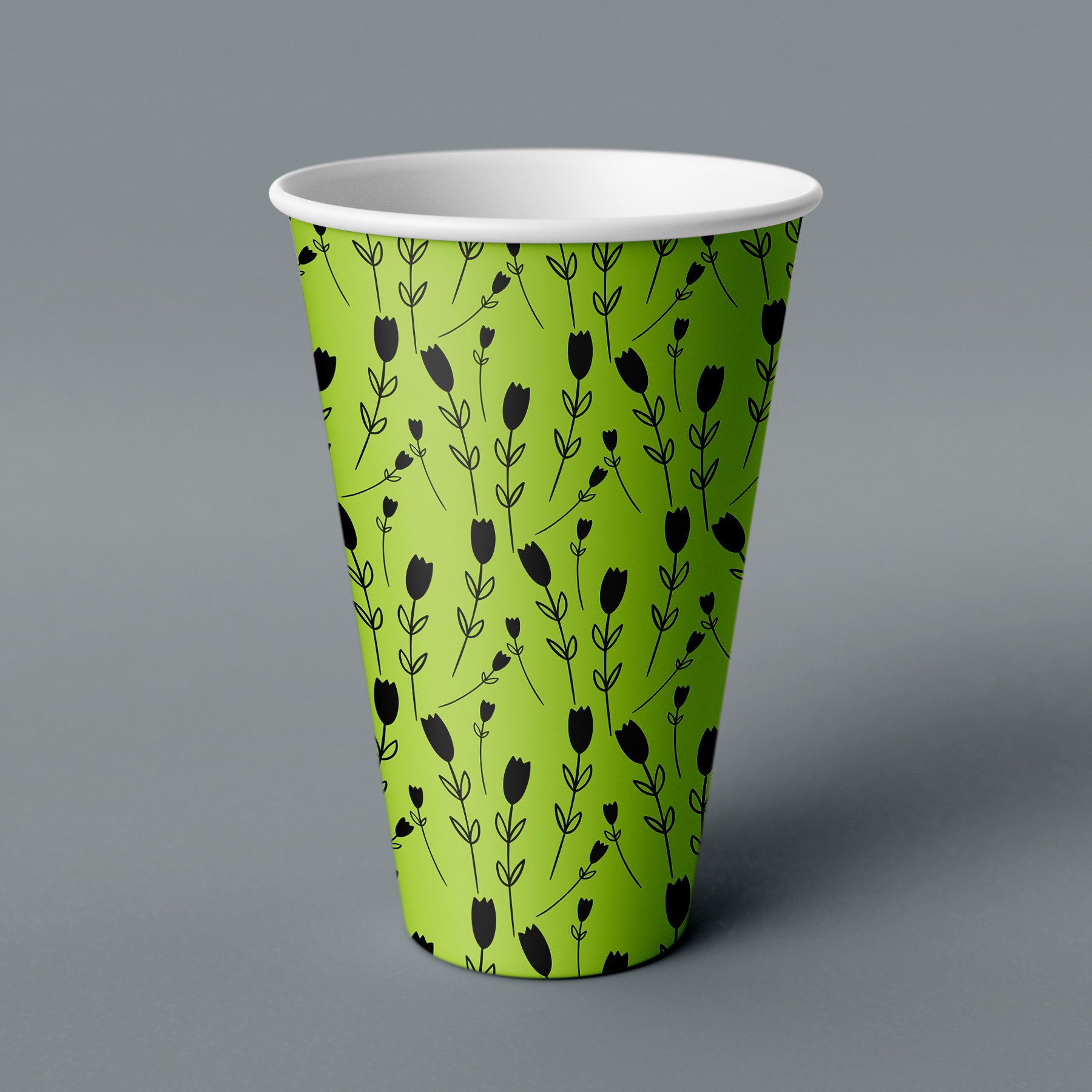 Doodle Flowers Digital Paper, Seamless Floral Digital Paper, Green ...