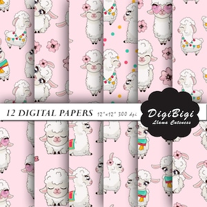 Llama Digital Paper, Alpaca Digital Paper, Llama Patterns, Llama ...